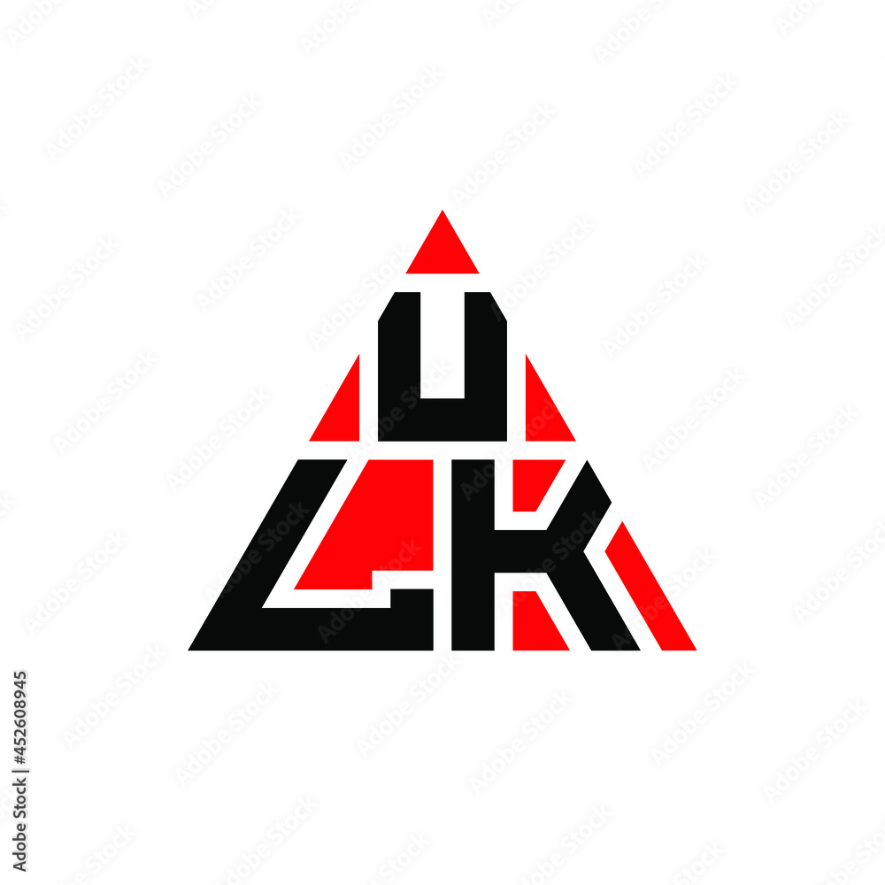 ULK triangle letter logo design with triangle shape. ULK triangle logo ...