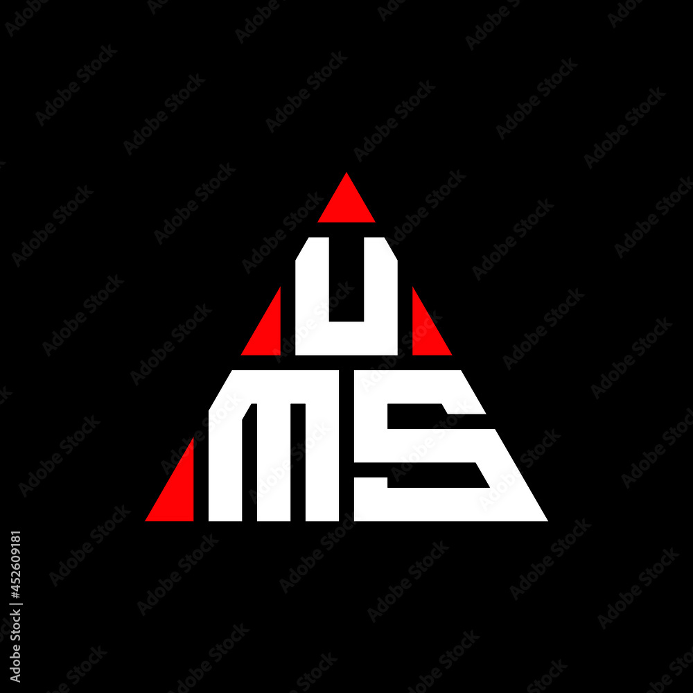 UMS triangle letter logo design with triangle shape. UMS triangle logo ...