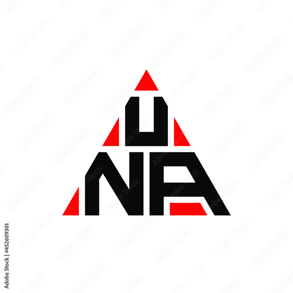 UNA triangle letter logo design with triangle shape. UNA triangle logo ...