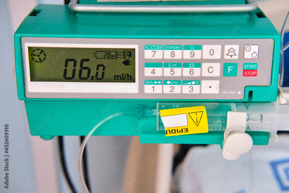 Syringe pump, dropper for epidural anesthesia and drug administration ...
