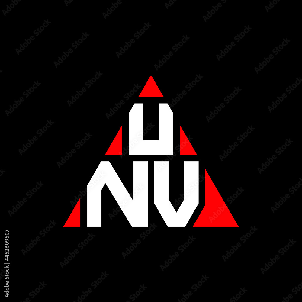 UNV triangle letter logo design with triangle shape. UNV triangle logo ...