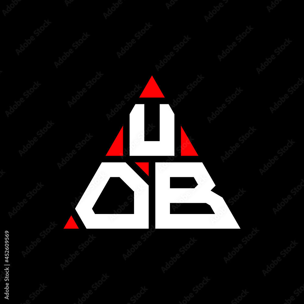 UOB triangle letter logo design with triangle shape. UOB triangle logo ...