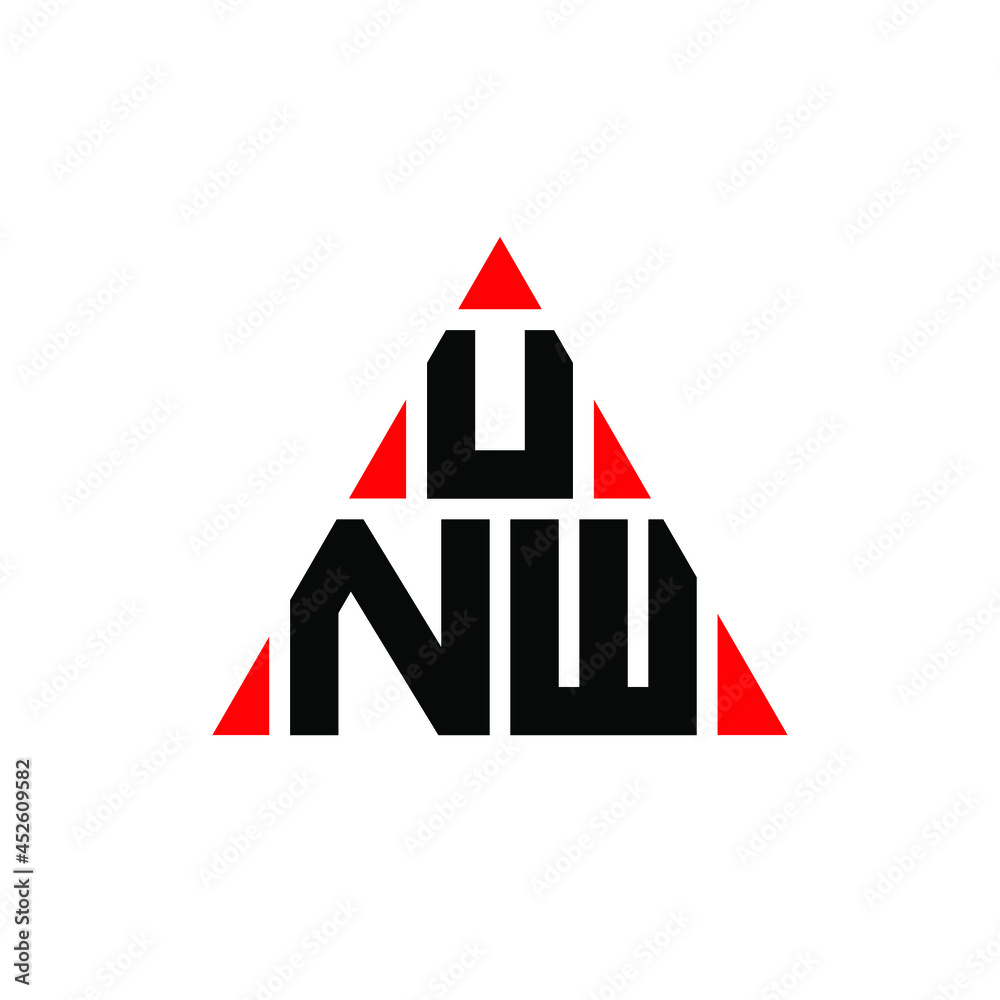 UNW triangle letter logo design with triangle shape. UNW triangle logo ...