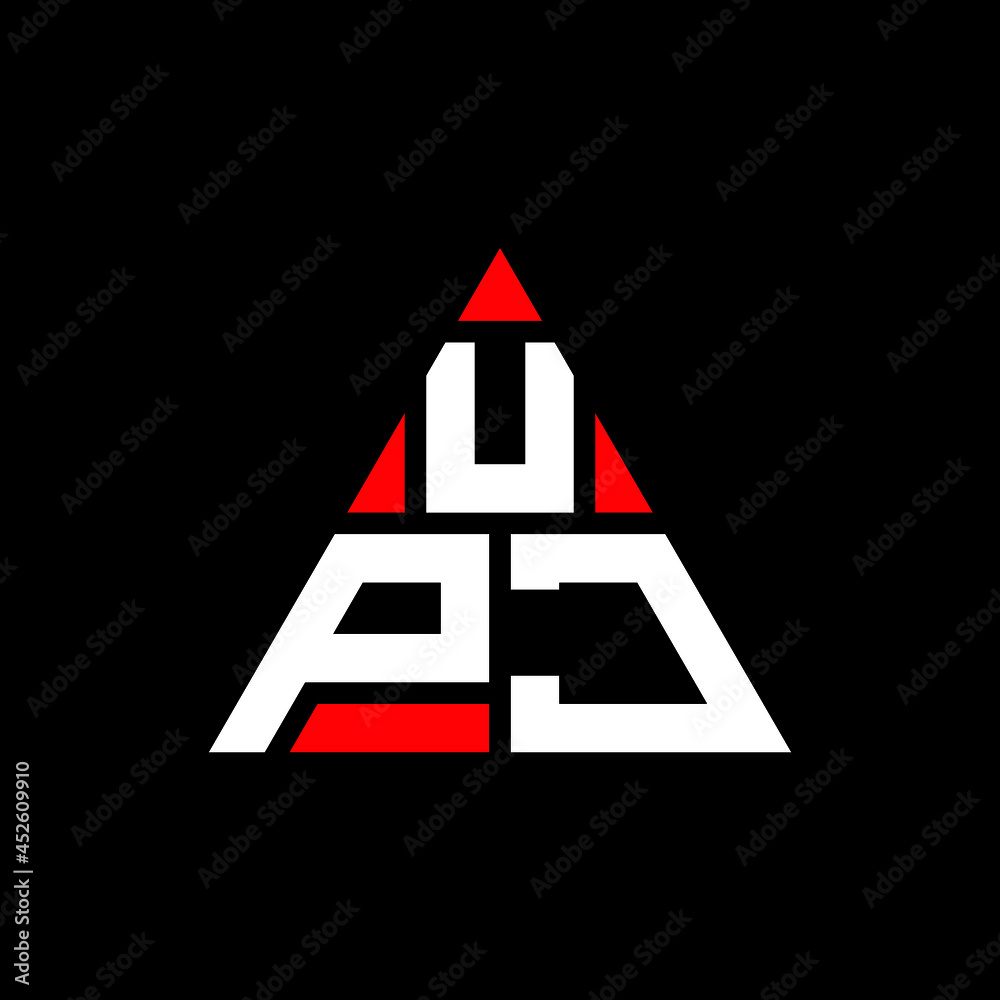 UPJ triangle letter logo design with triangle shape. UPJ triangle logo ...