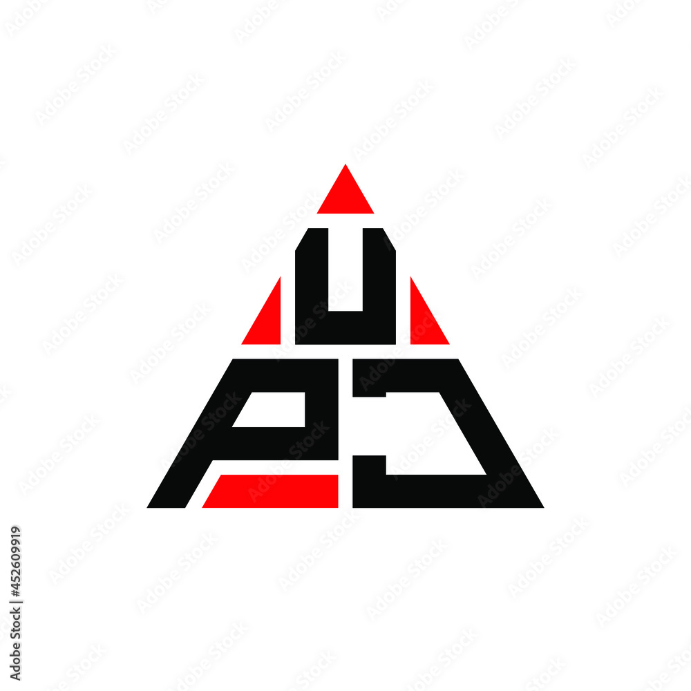 UPJ triangle letter logo design with triangle shape. UPJ triangle logo ...