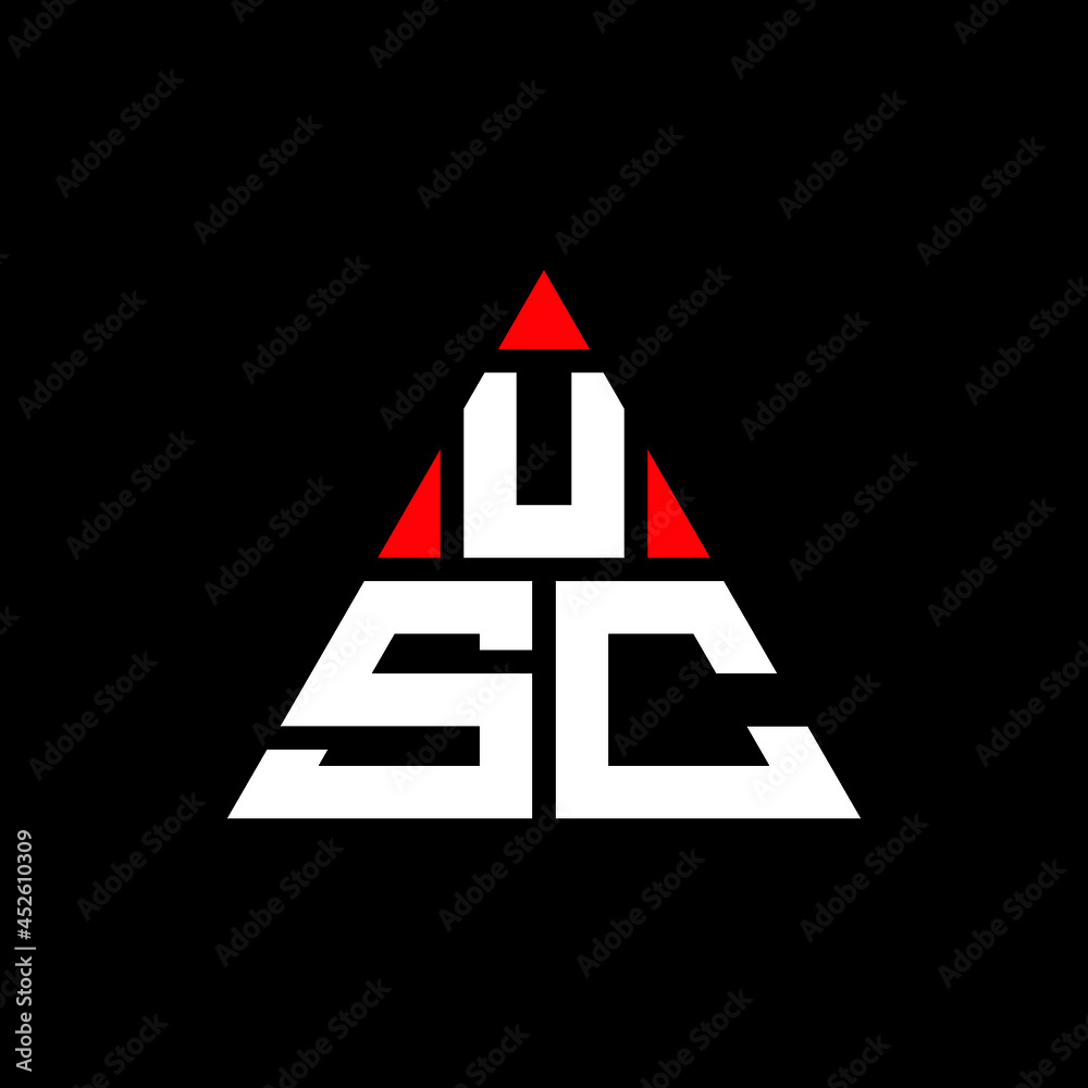 USC triangle letter logo design with triangle shape. USC triangle logo ...