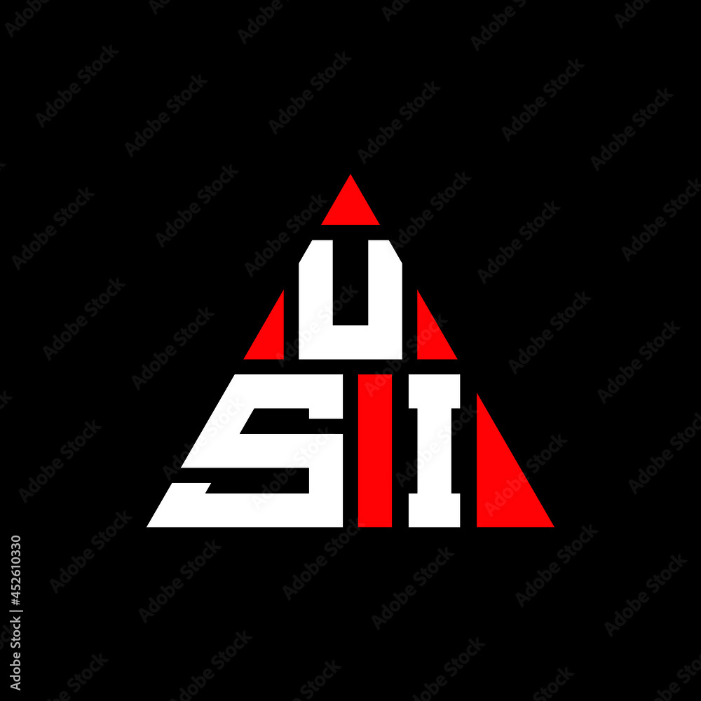 USI triangle letter logo design with triangle shape. USI triangle logo ...