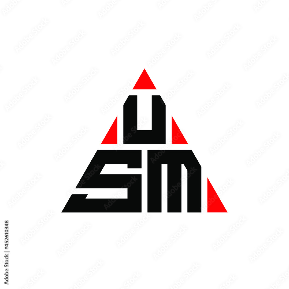 Vetor de USM triangle letter logo design with triangle shape. USM ...