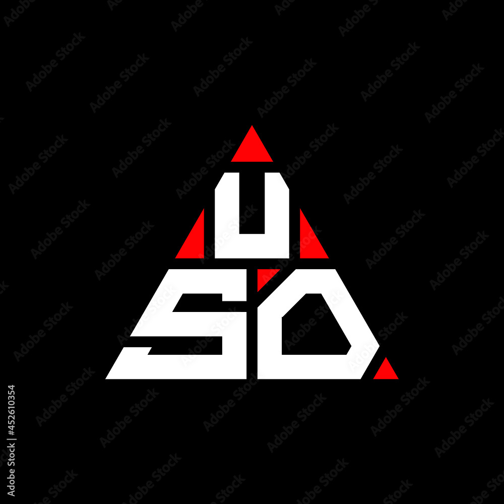 USO triangle letter logo design with triangle shape. USO triangle logo ...