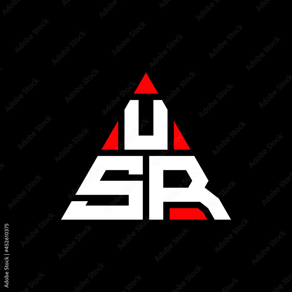 USR triangle letter logo design with triangle shape. USR triangle logo ...