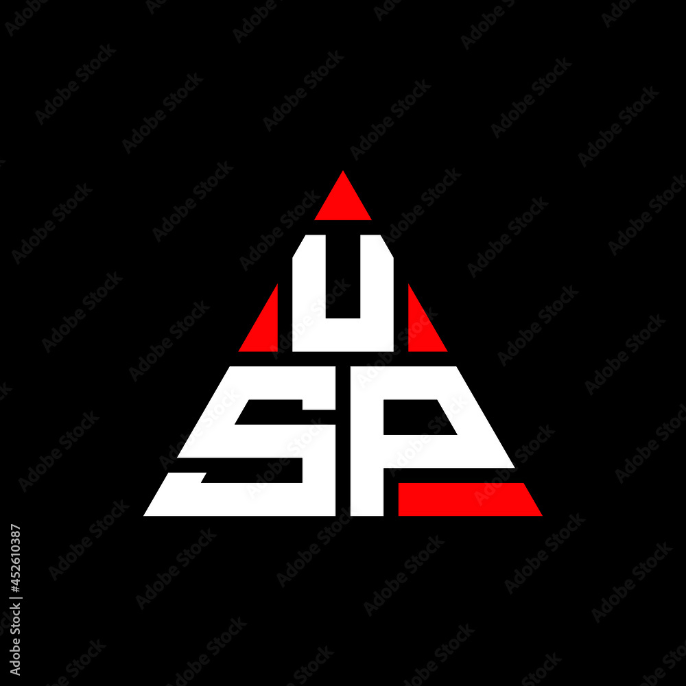 USP triangle letter logo design with triangle shape. USP triangle logo ...