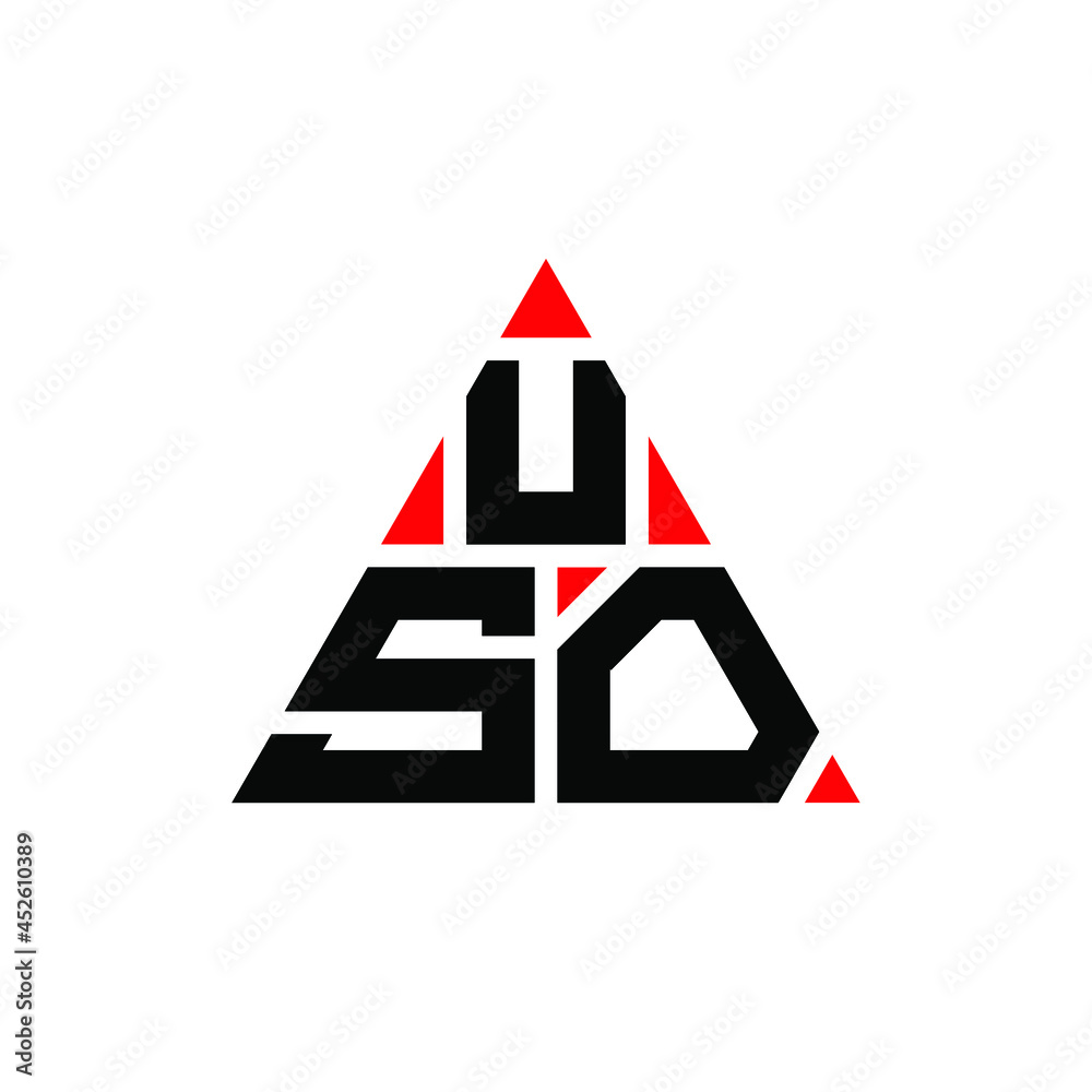USO triangle letter logo design with triangle shape. USO triangle logo ...