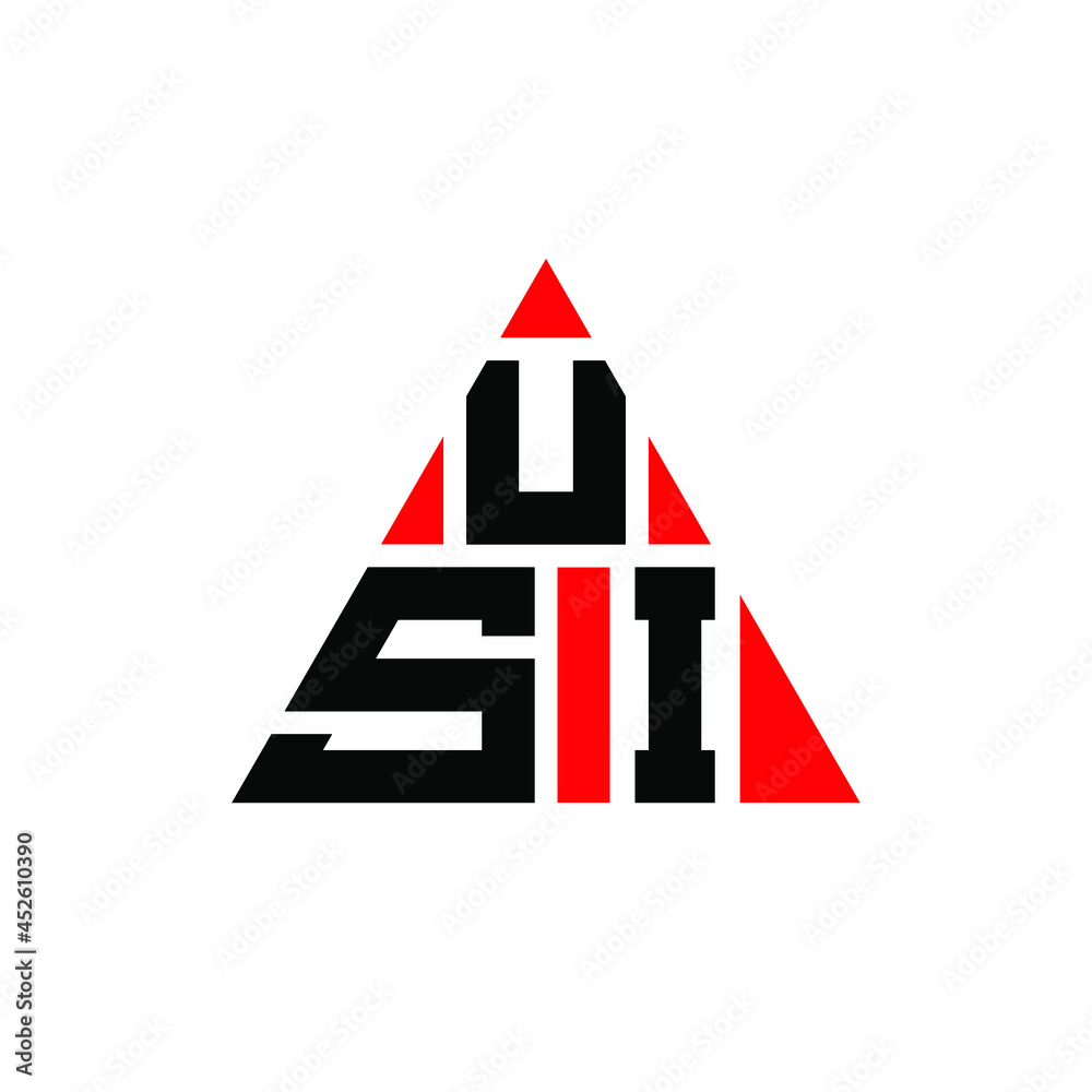 Vecteur Stock USI triangle letter logo design with triangle shape. USI ...