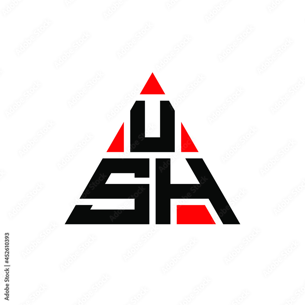 USH triangle letter logo design with triangle shape. USH triangle logo ...