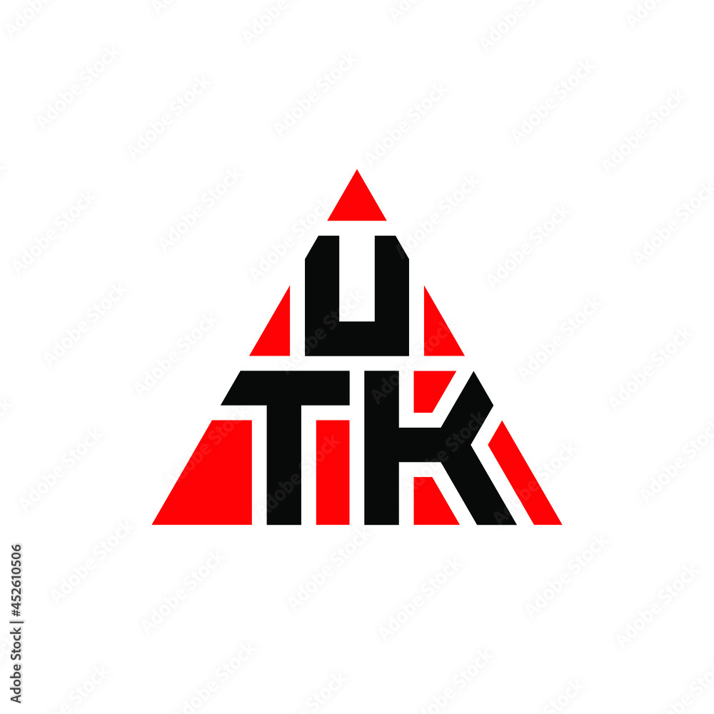 UTK triangle letter logo design with triangle shape. UTK triangle logo ...