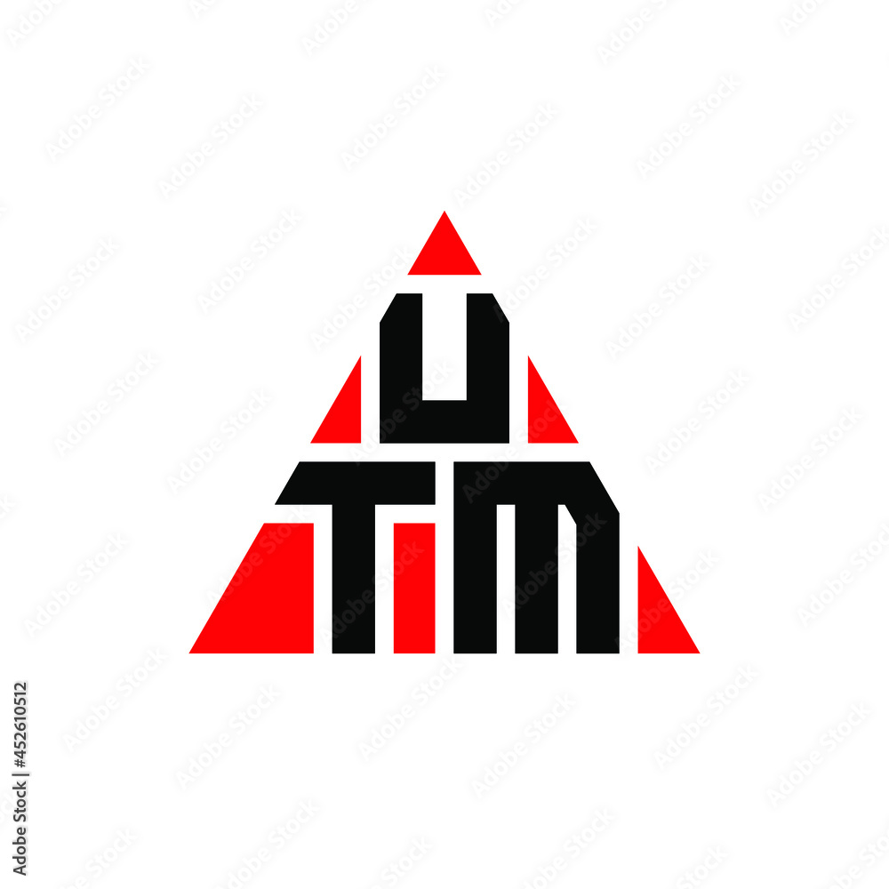 UTM triangle letter logo design with triangle shape. UTM triangle logo ...
