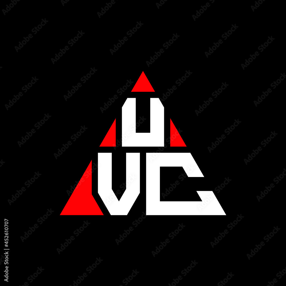 UVC triangle letter logo design with triangle shape. UVC triangle logo ...