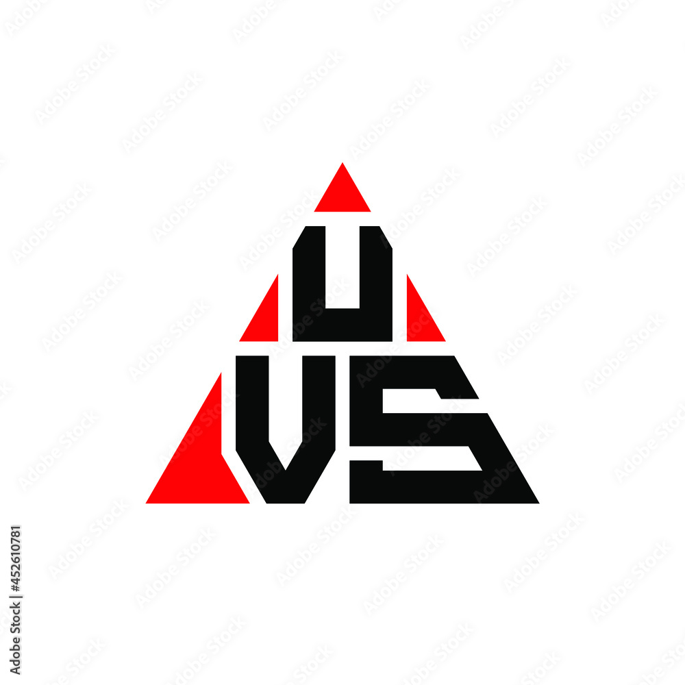 UVS triangle letter logo design with triangle shape. UVS triangle logo ...