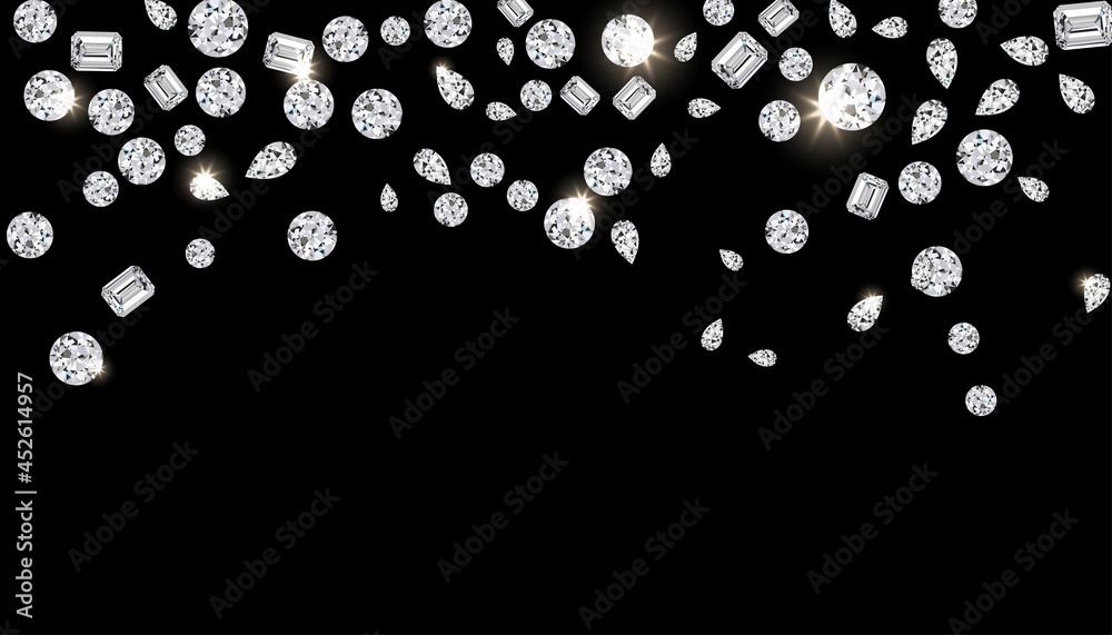 falling diamond gems abstract Background. concept for diamond jewelry ...
