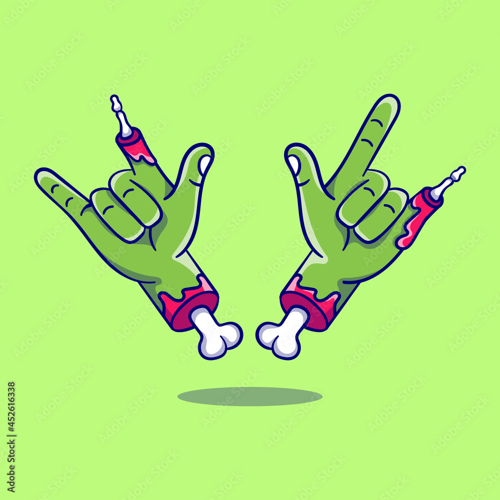 Vetor de zombie hand making devil horn or heavy metal sign do Stock ...