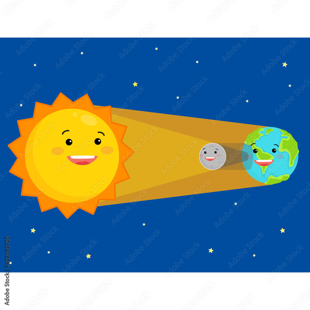 phenomenon solar eclipse cute Stock Illustration | Adobe Stock