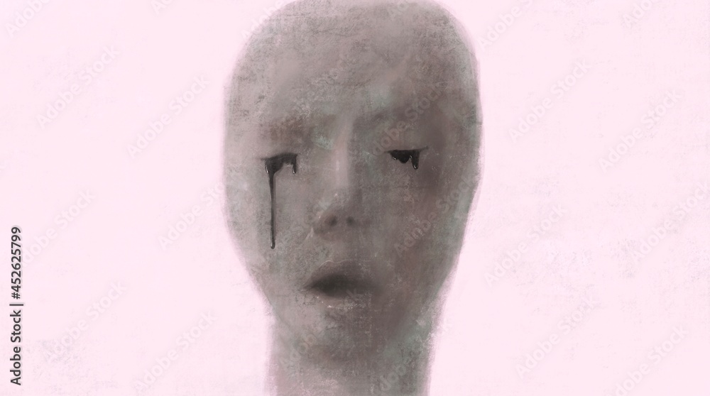 Scary face illustration, Horror ghost and spooky concept, Surreal art ...