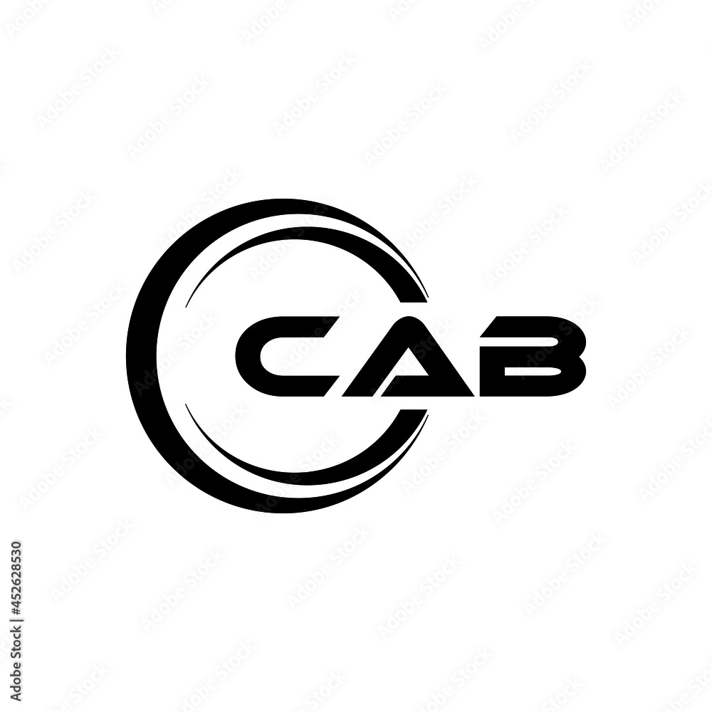 CAB letter logo design with white background in illustrator, vector ...