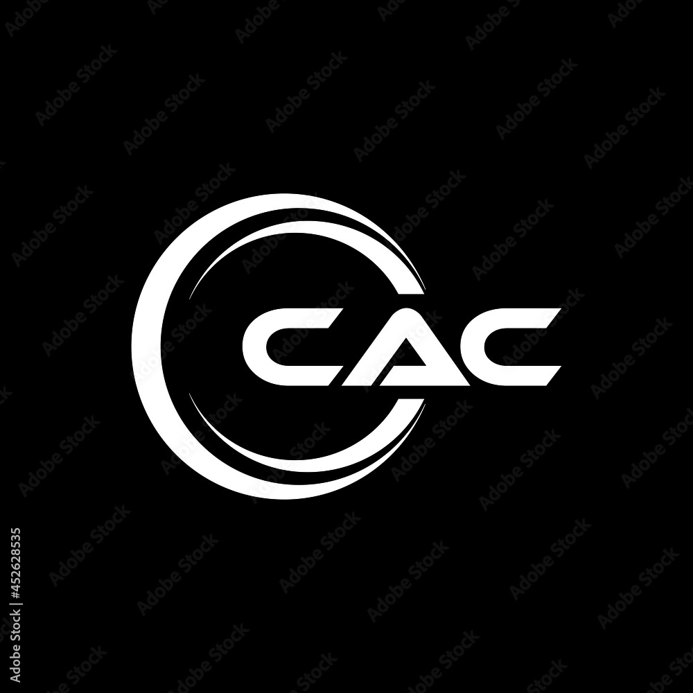 CAC letter logo design with black background in illustrator, vector ...