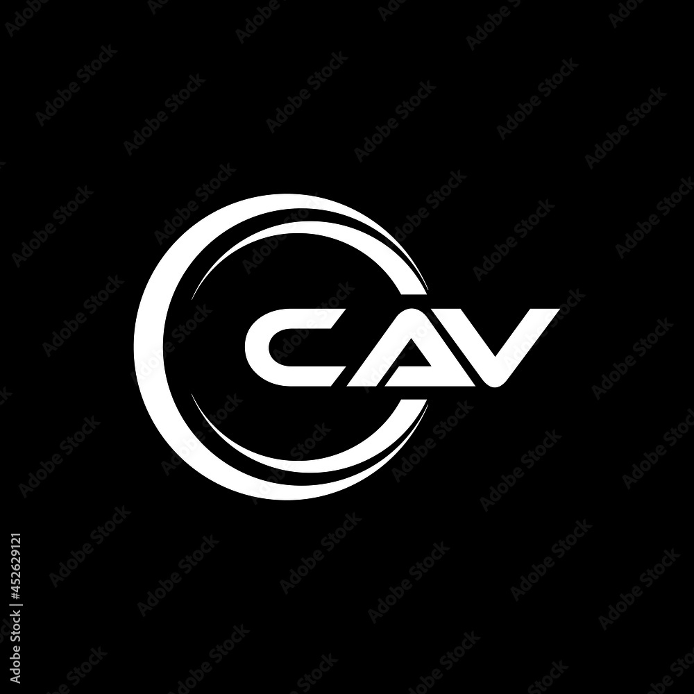 CAV letter logo design with black background in illustrator, vector ...