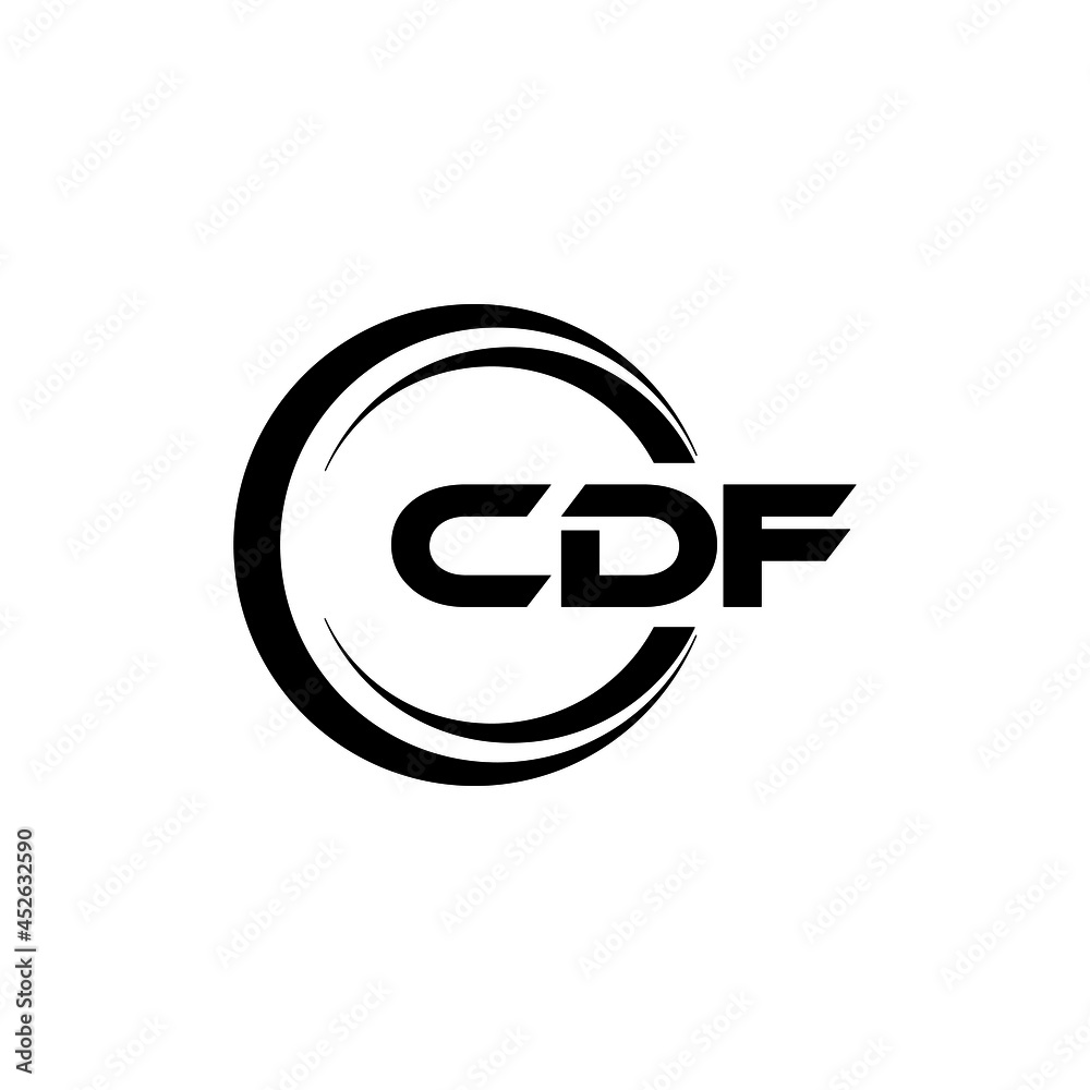 CDF letter logo design with white background in illustrator, vector ...