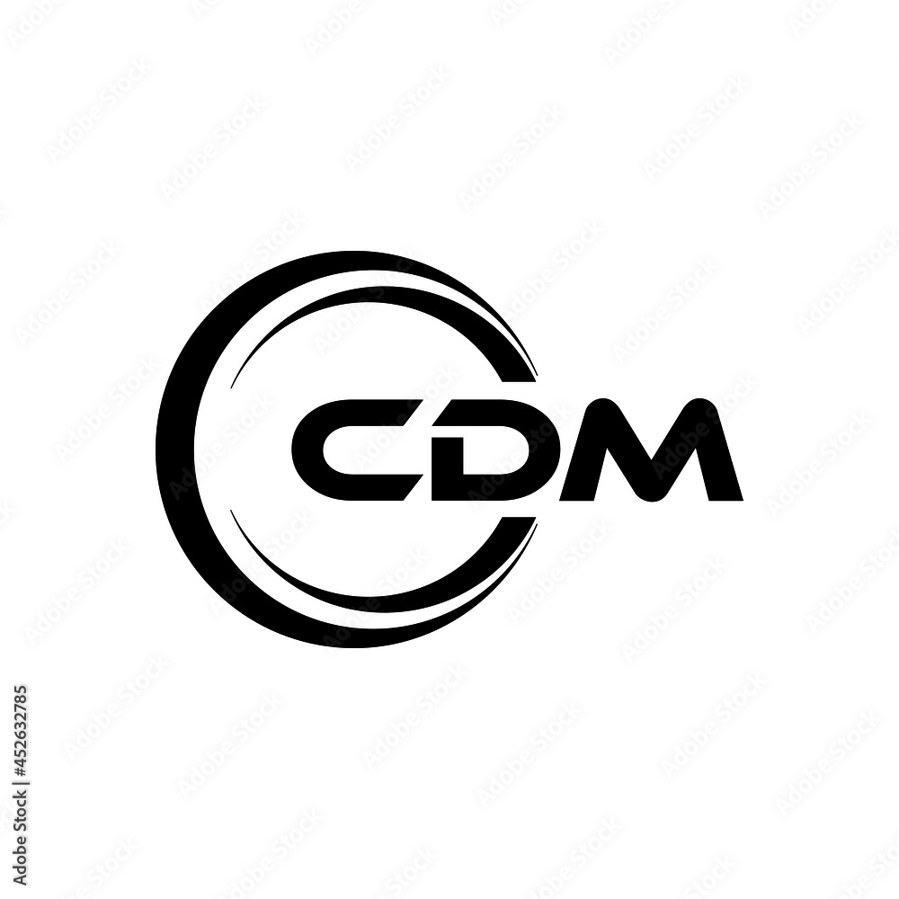CDM letter logo design with white background in illustrator, vector ...