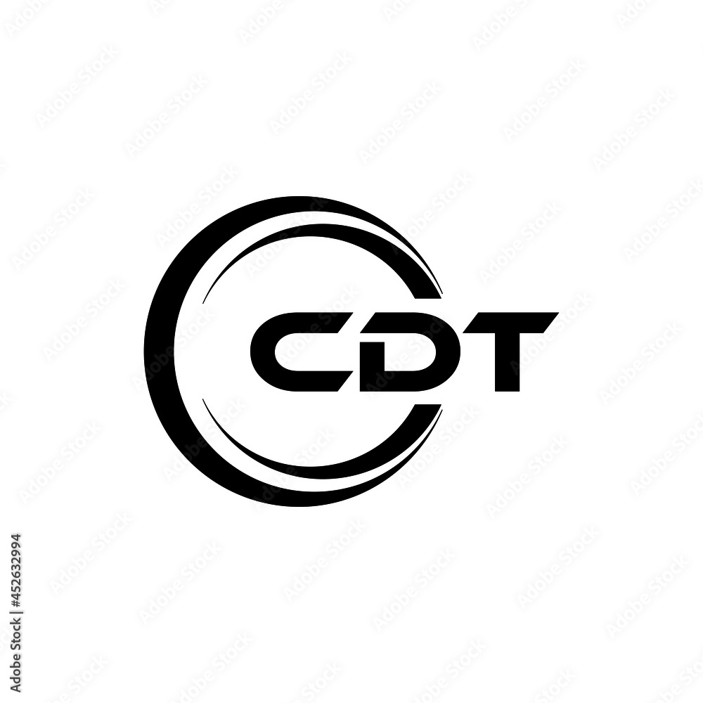 CDT letter logo design with white background in illustrator, vector ...
