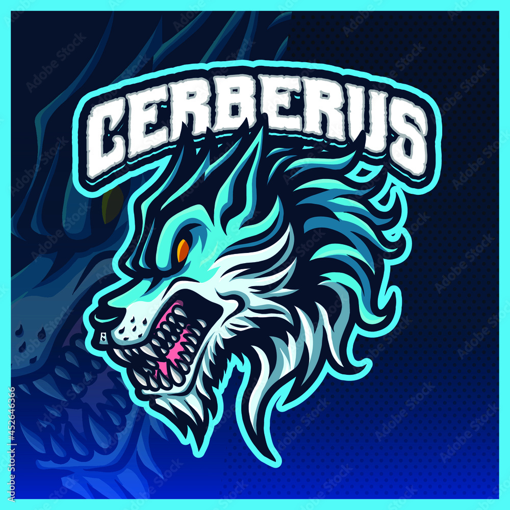 Wolf Fox Jackal mascot esport logo design illustrations vector template ...