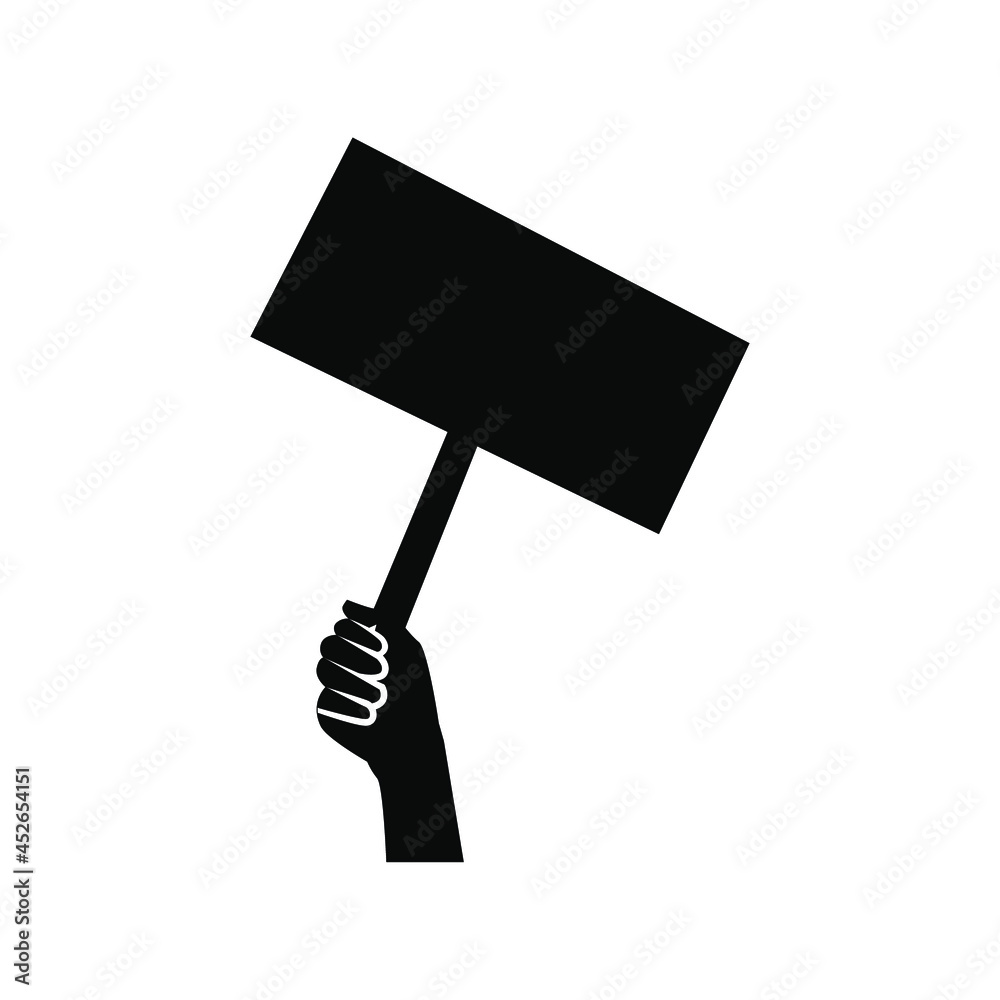 vector silhouette icon hand holding banner Stock Vector | Adobe Stock