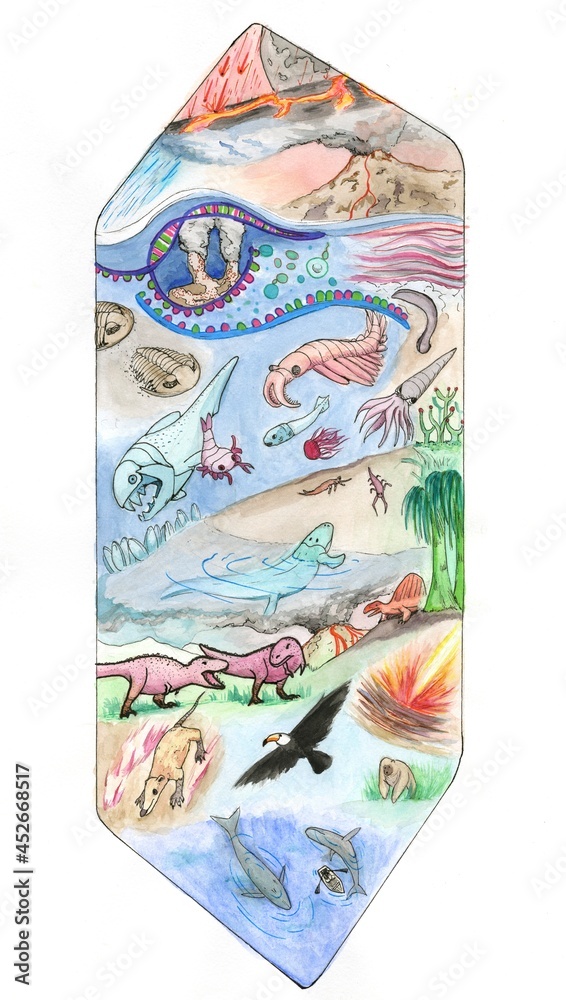 Earth timeline, illustration Stock Illustration | Adobe Stock