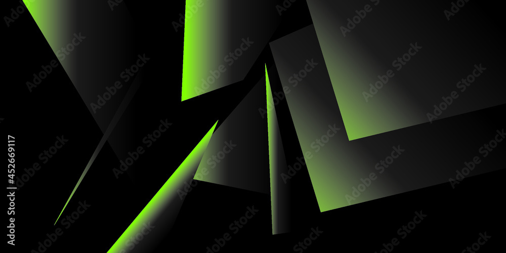 Abstract green black triangle background for minimal Layout vector ...