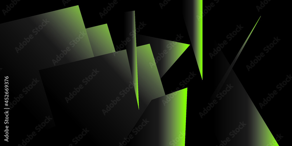 Abstract green black triangle background for minimal Layout vector ...