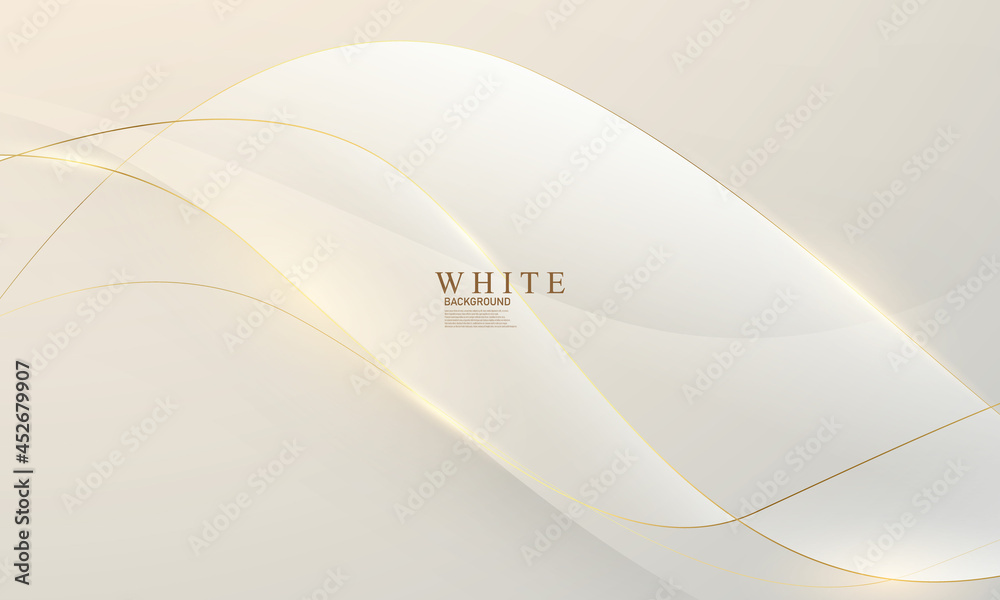 Abstract white gold background poster with dynamic. technology network ...