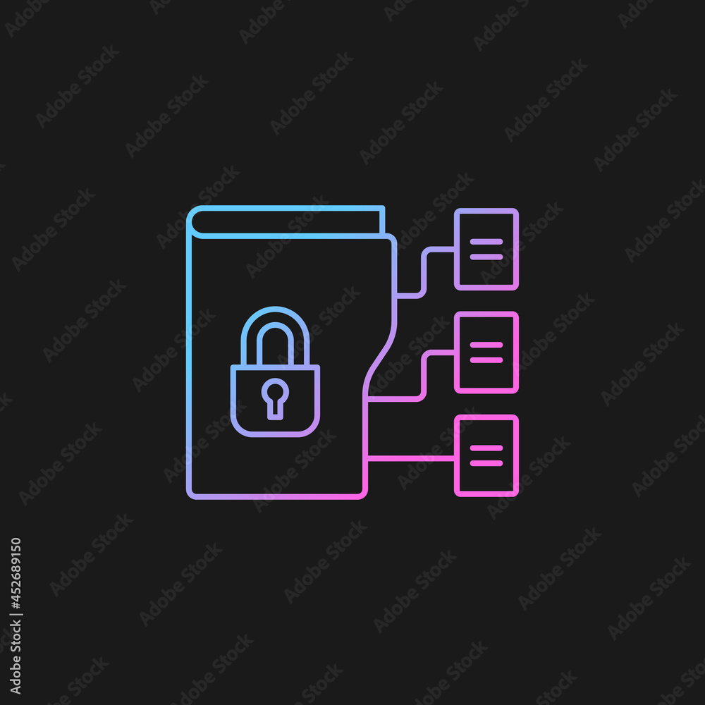 Data Classification Gradient Vector Icon For Dark Theme Organizing