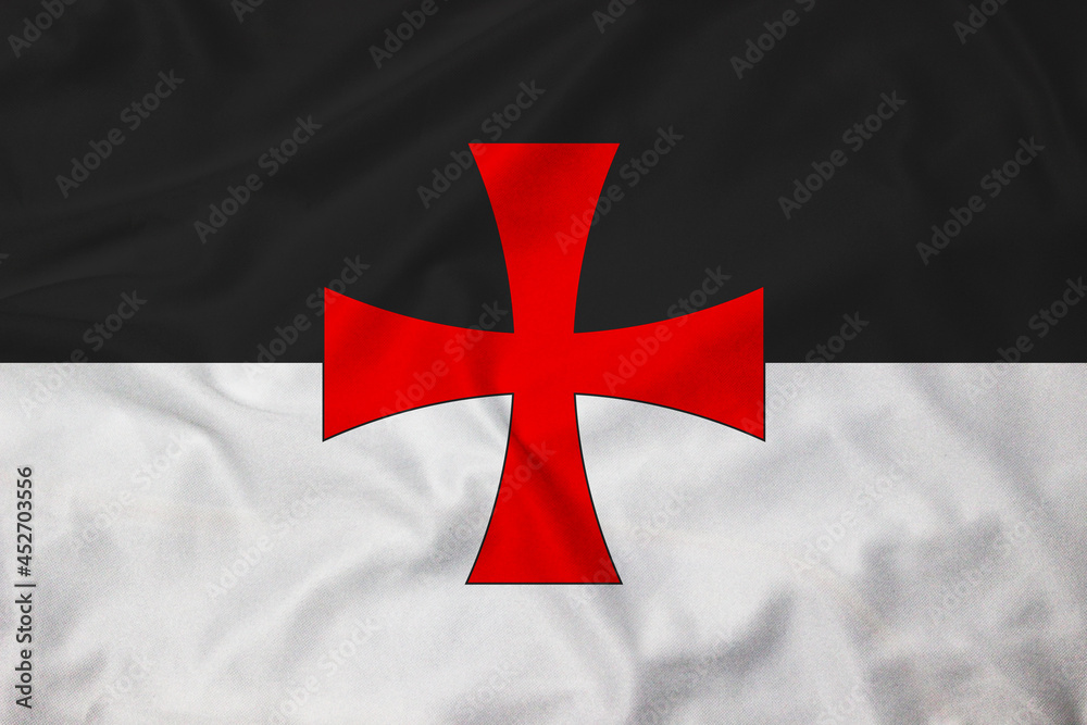 Flag of Templar Knights, realistic 3d rendering with texture Stock ...