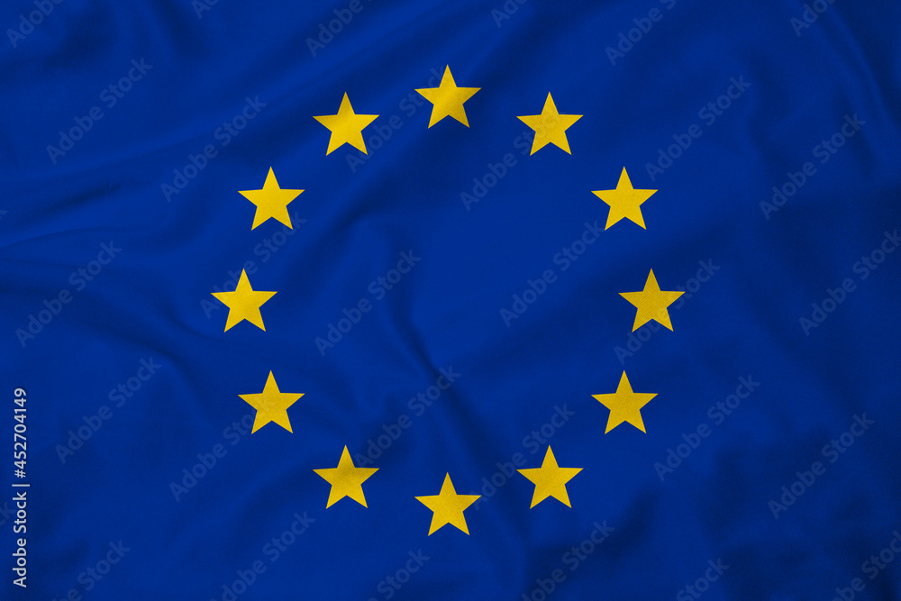 Flag of the European Union, realistic 3d rendering with texture Stock ...