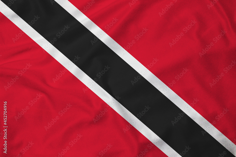 Flag of Trinidad and Tobago, realistic 3d rendering with texture Stock ...