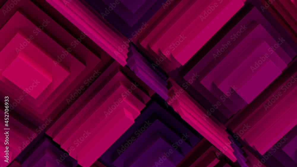 Pink and Purple Tech Background with a Geometric 3D Structure. Clean ...