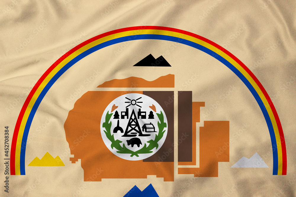 Flag of the Navajo Nation, realistic rendering with texture Stock ...