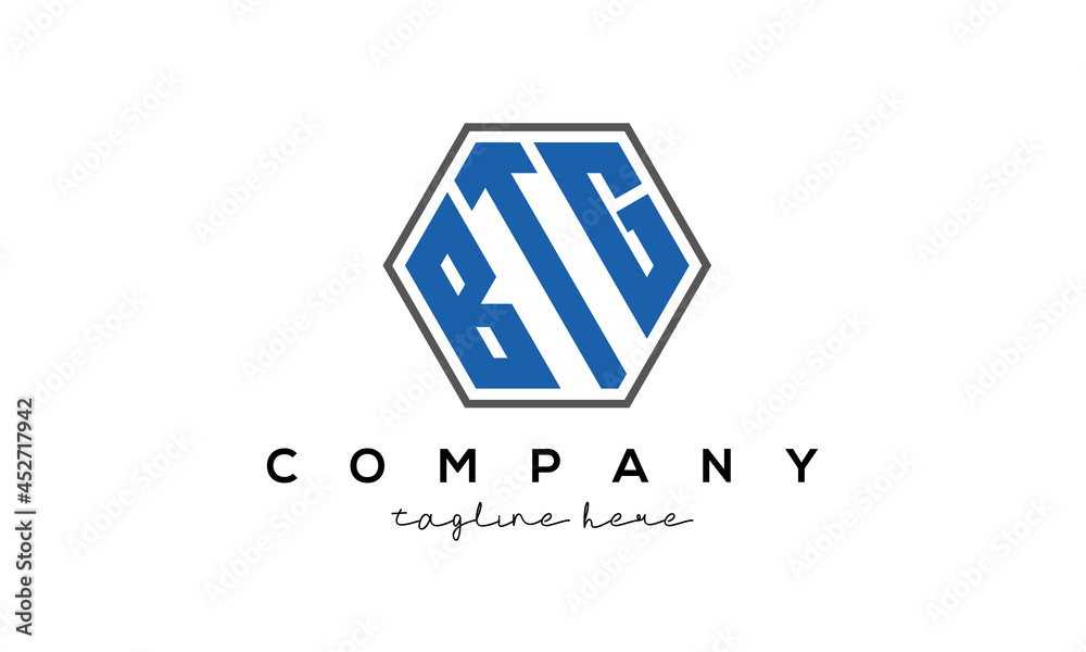 letters BTG creative polygon logo victor template Stock Vector | Adobe ...