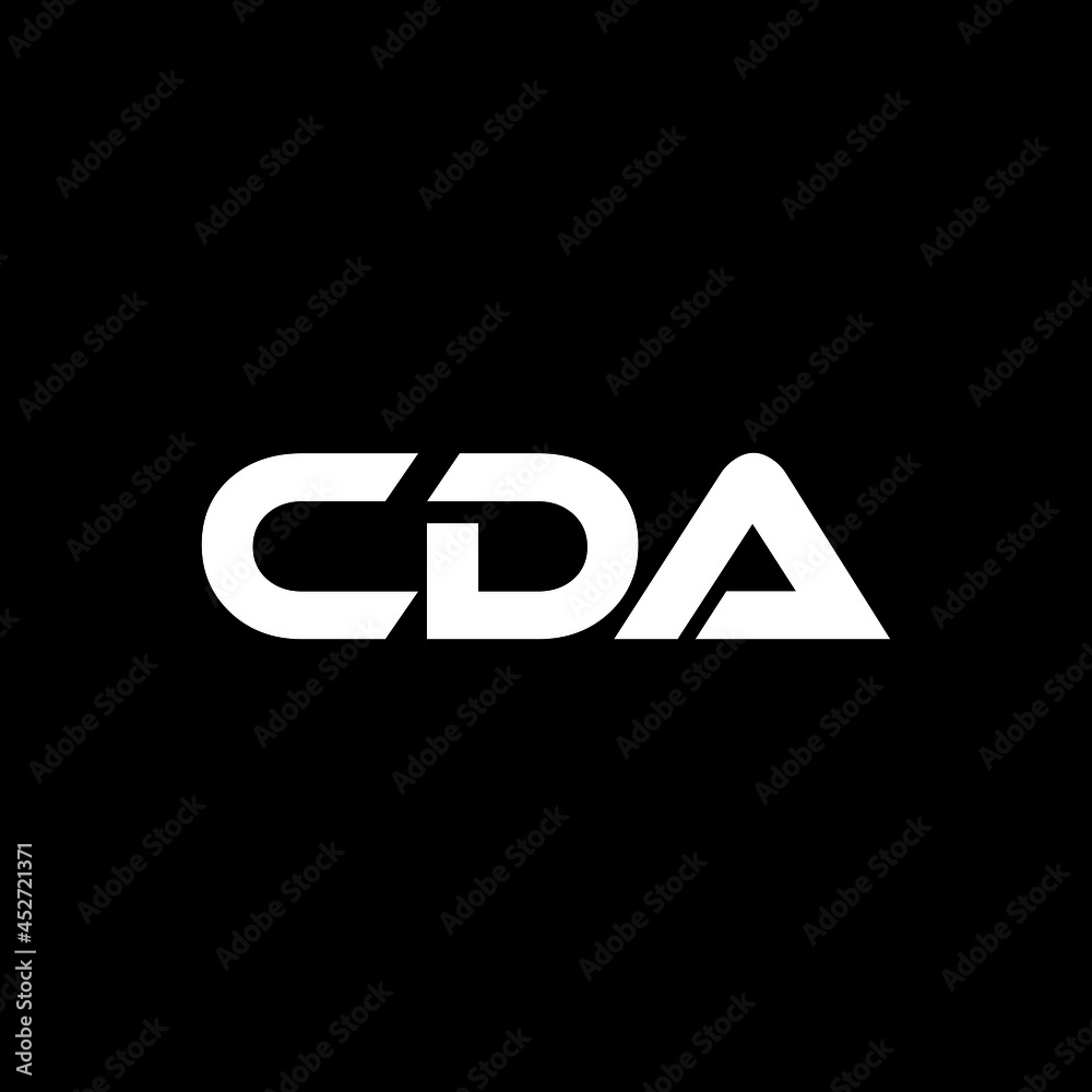 CDA letter logo design with black background in illustrator, vector ...