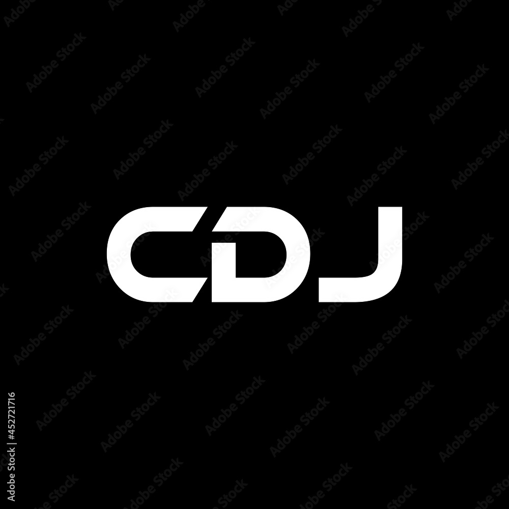 CDJ letter logo design with black background in illustrator, vector ...
