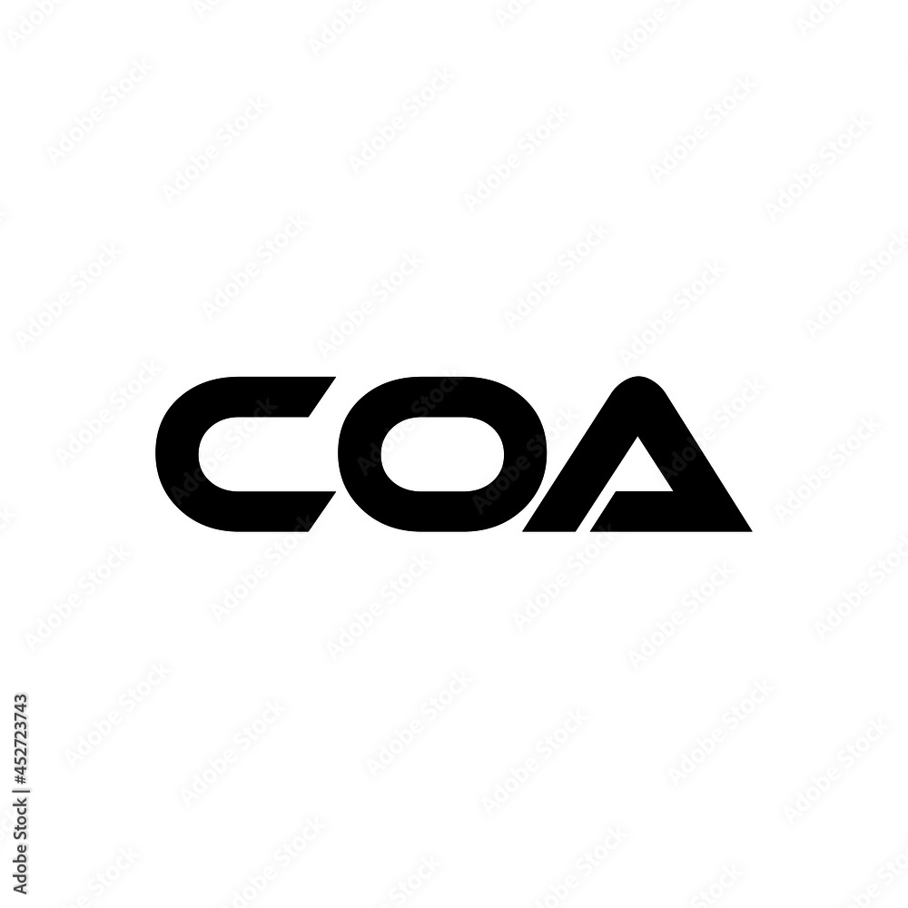 COA letter logo design with white background in illustrator, vector ...