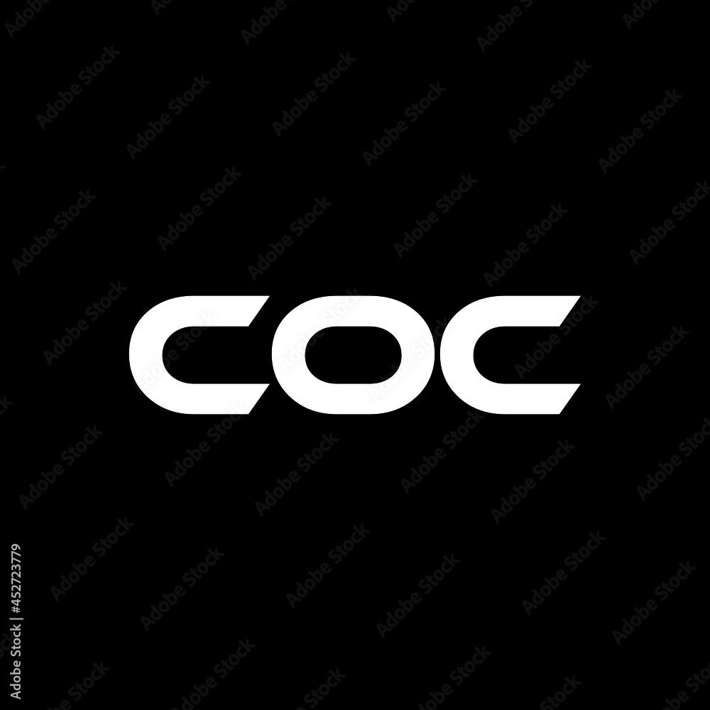 Vecteur Stock COC letter logo design with black background in ...