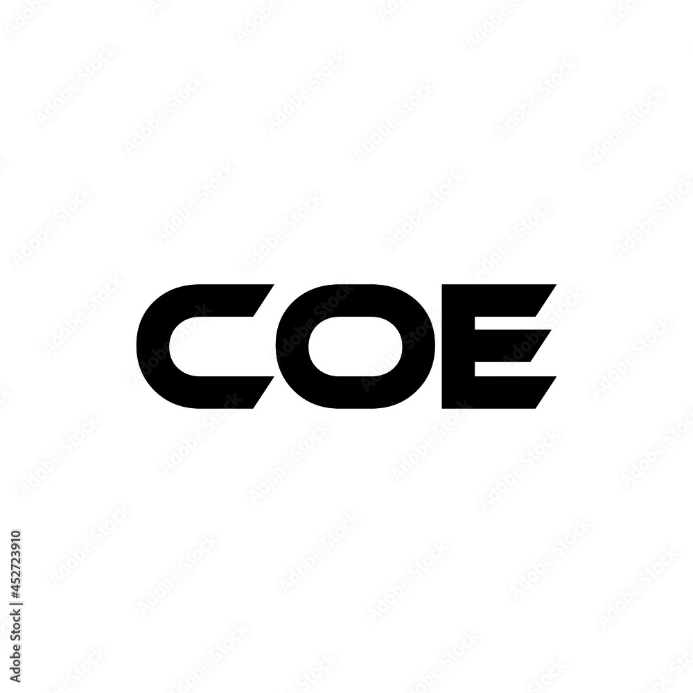 COE letter logo design with white background in illustrator, vector ...